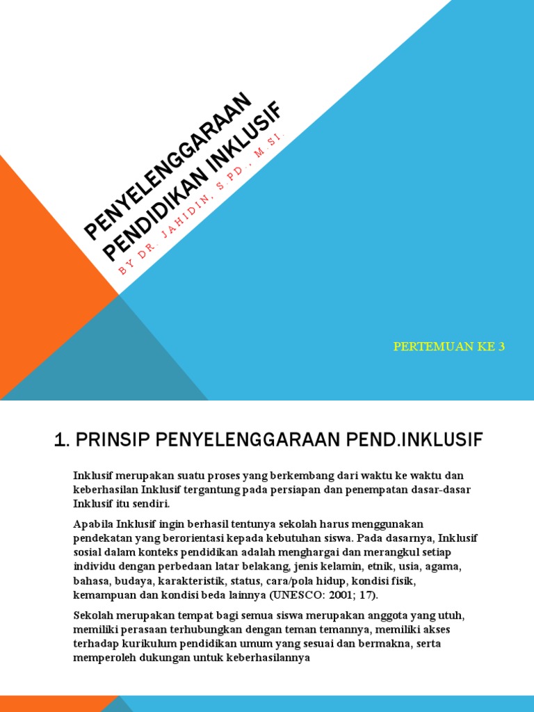 Penyelenggaraan Pendidikan Inklusif | PDF