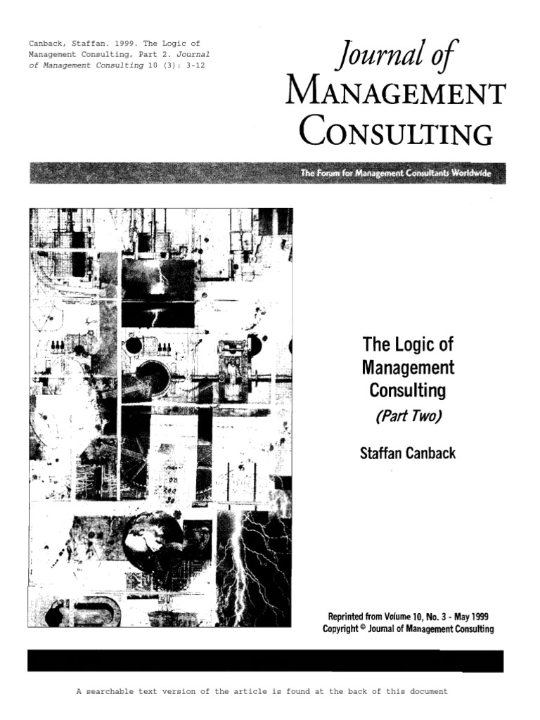 The Logic of Management Consulting 2 | PDF | Consultant | Transaction Cost