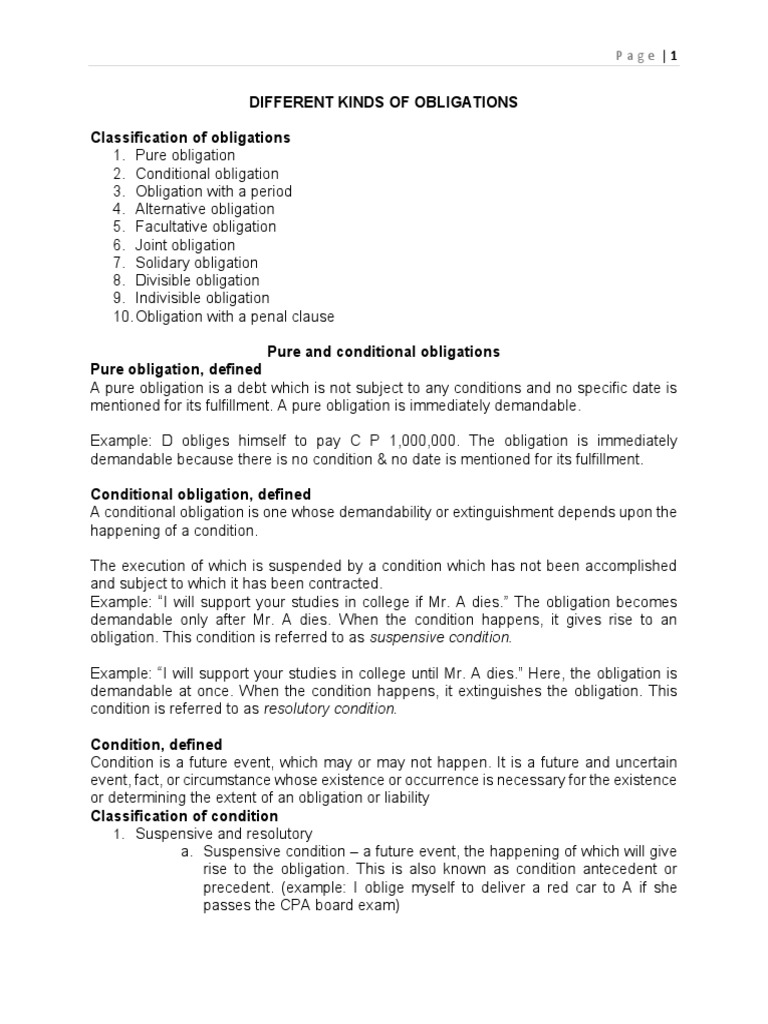 Chapter 3 - Different Kinds of Obligation | PDF | Guarantee | Law Of ...