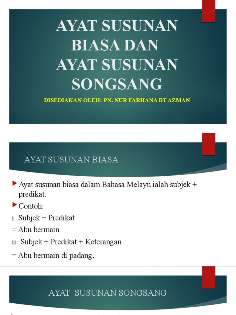 Ayat Susunan Biasa Dan Susunan Songsang | PDF