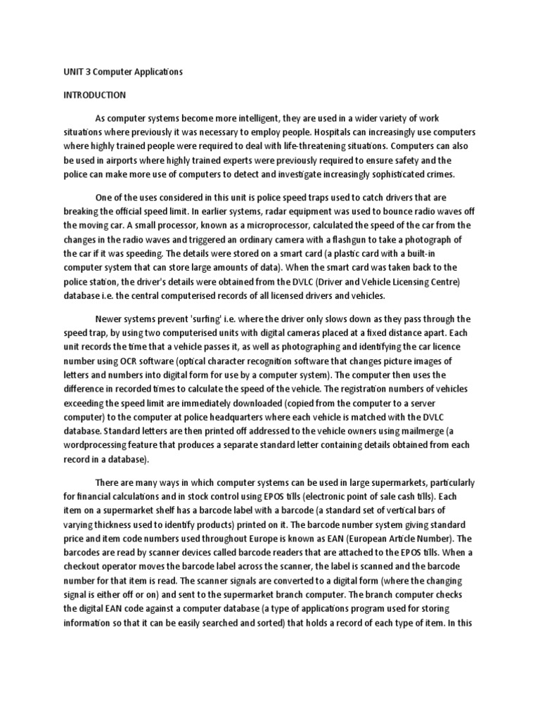 UNIT 3 Computer Applications | PDF