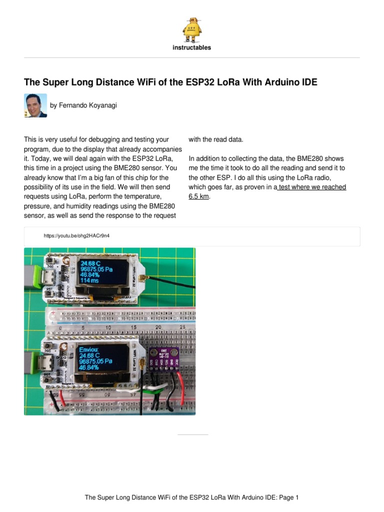 The Super Long Distance Wifi of The Esp32 Lora With Arduino Ide | PDF ...