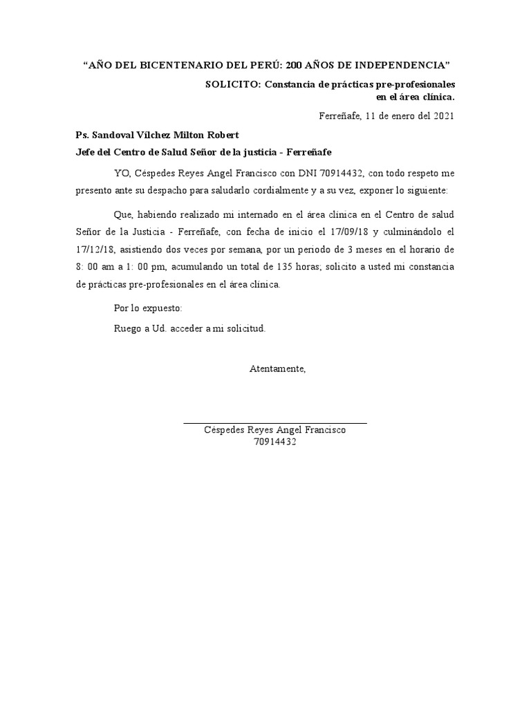 Modelo de Solicitud | PDF