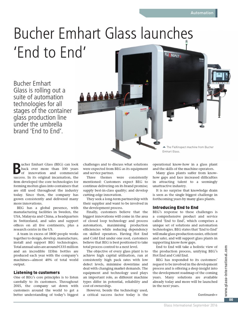 Emhart Glass Launches End-to-End Automation | PDF | Automation ...