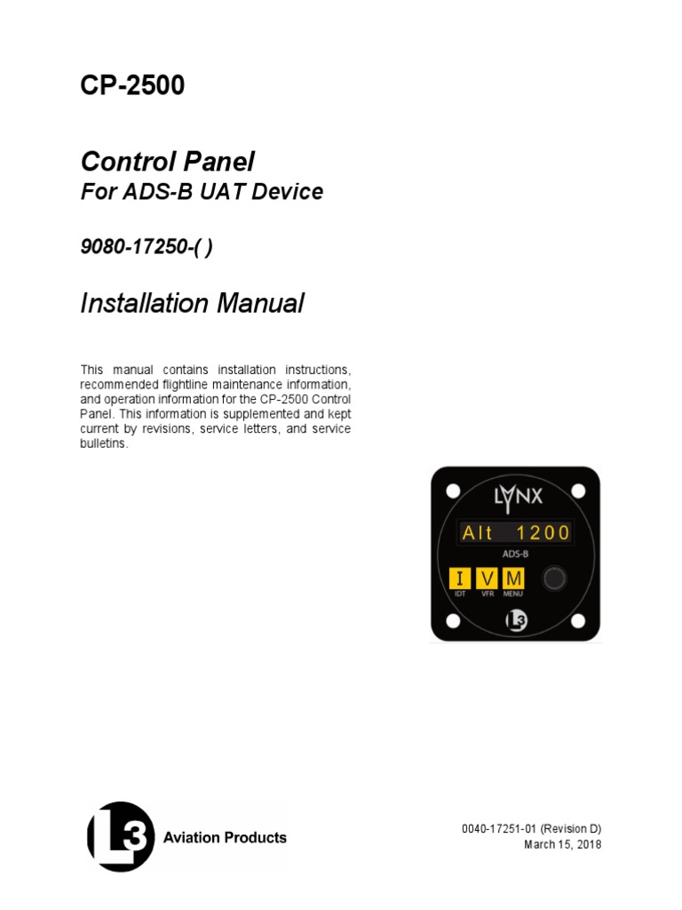 Control Panel: Installation Manual | PDF | Electrical Connector ...