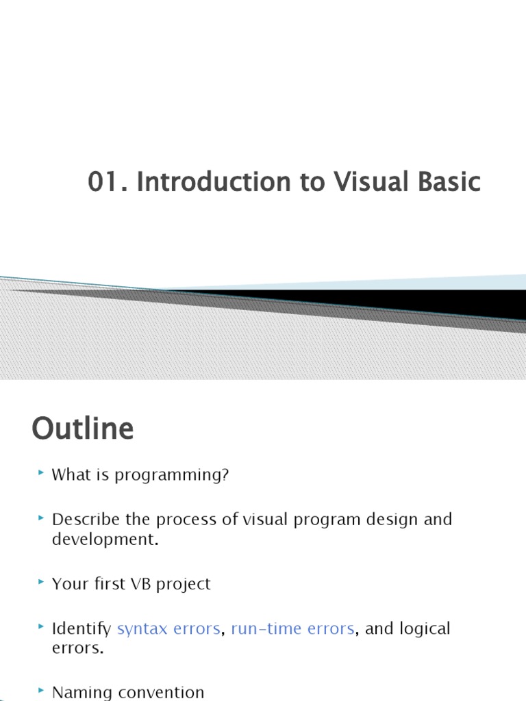 Introduction To Visual Basic | PDF | Visual Basic .Net | Computer ...