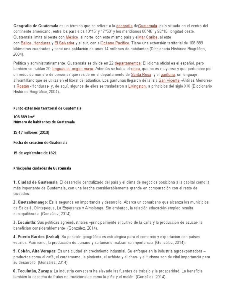 Geografía de Guatemala | PDF | Guatemala | Civilización maya