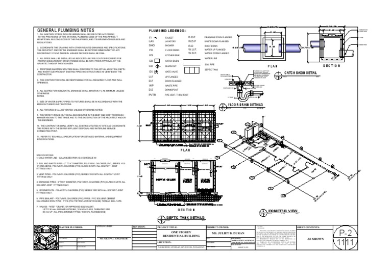 General Plumbing Notes | PDF | Storm Drain | Pipe (Fluid Conveyance)