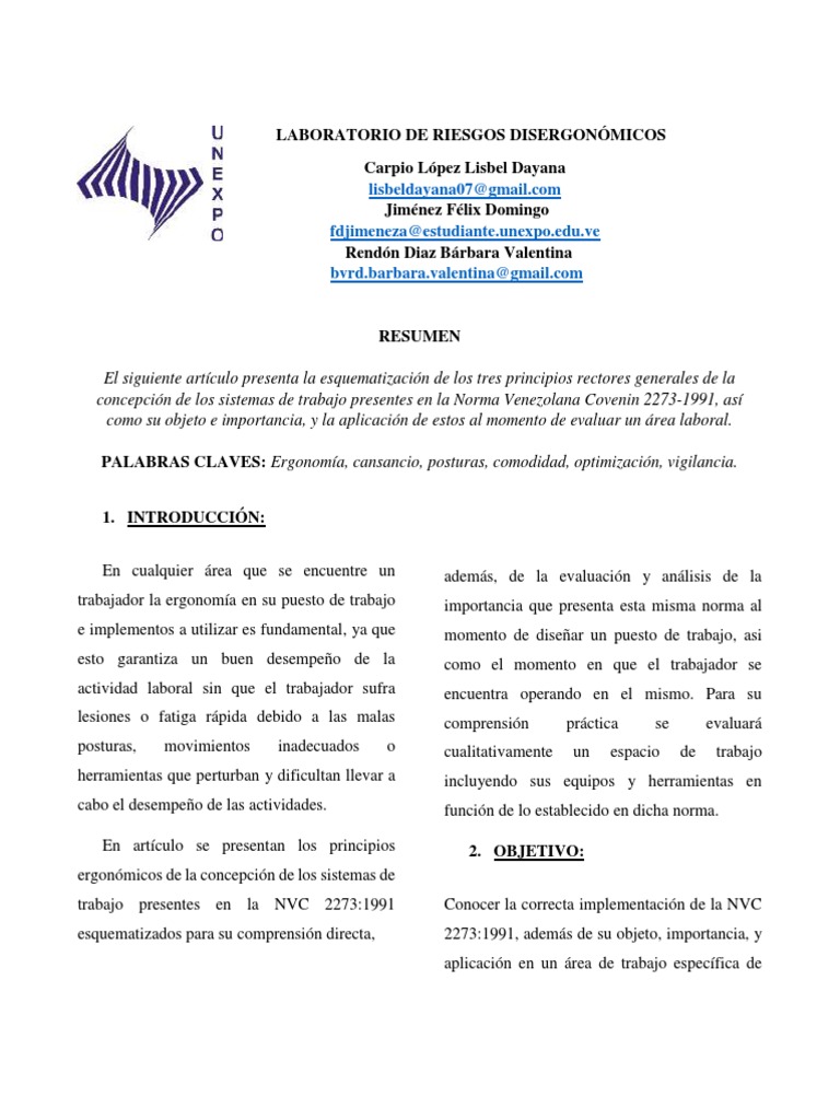 Laboratorio 5# Riesgos Disergonomicos PDF | PDF | Factores humanos y ergonomía | Bienestar