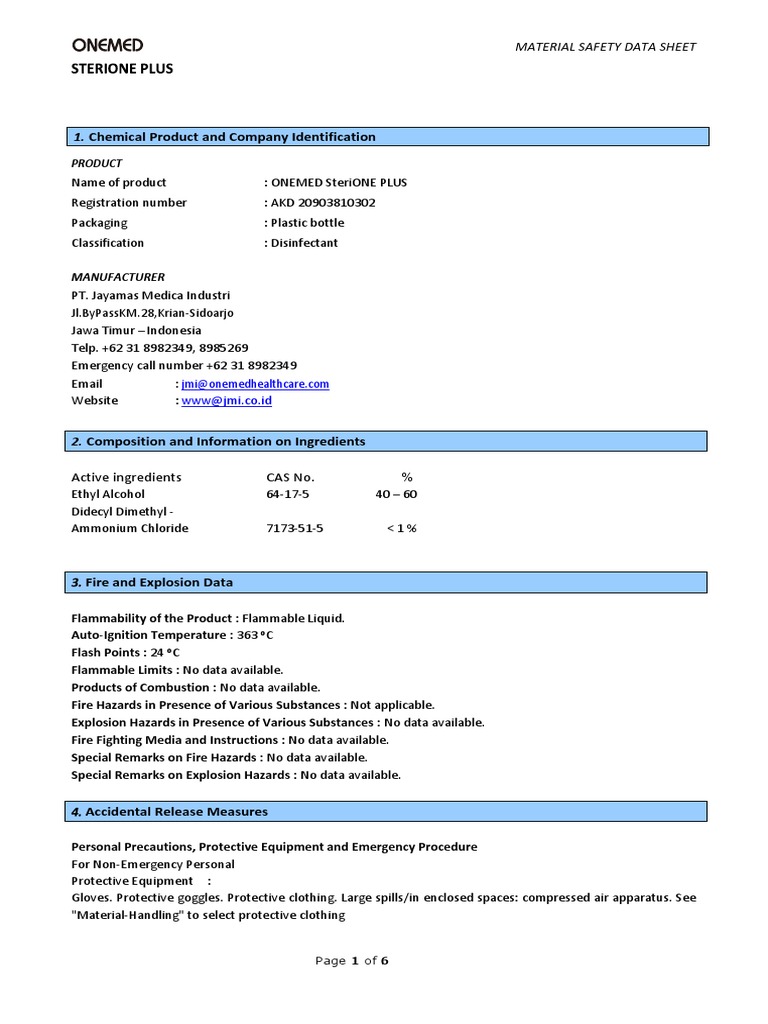 Chemical Product and Company Identification | PDF | Toxicity | Personal ...