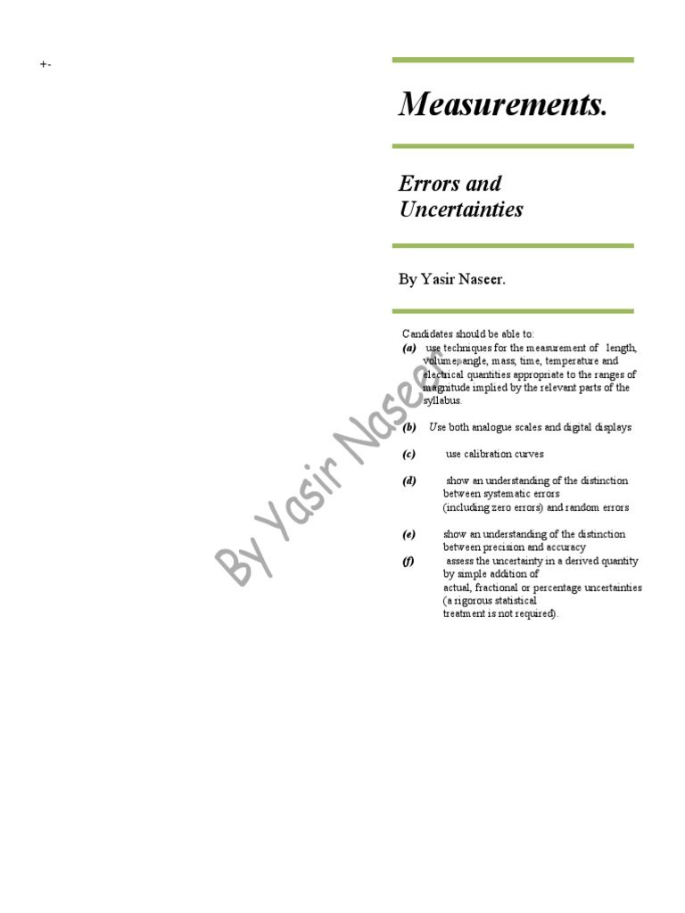 2-Measurements and Errors Done | PDF | Observational Error | Accuracy And Precision