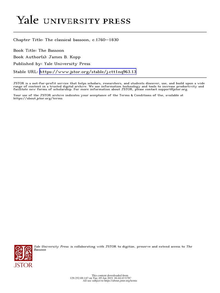 Bassoon Evolution, 1760–1830 | PDF | Bassoon | Concerto