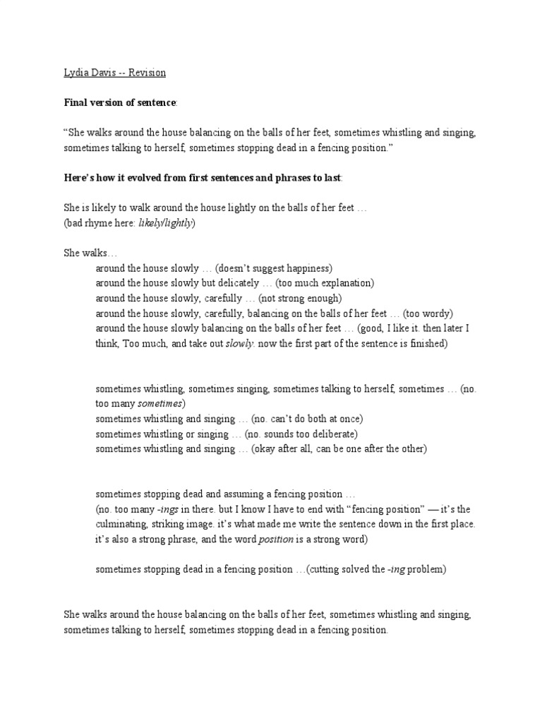 Lydia Davis - Revision | PDF