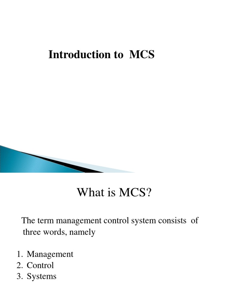 Introduction To MCS Lecture 1 | PDF | Goal | System