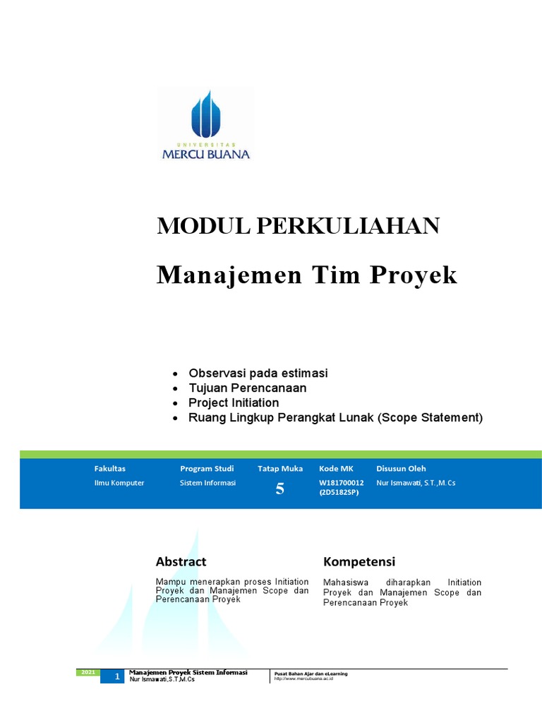 Modul 5 Manajemen Tim Proyek | PDF