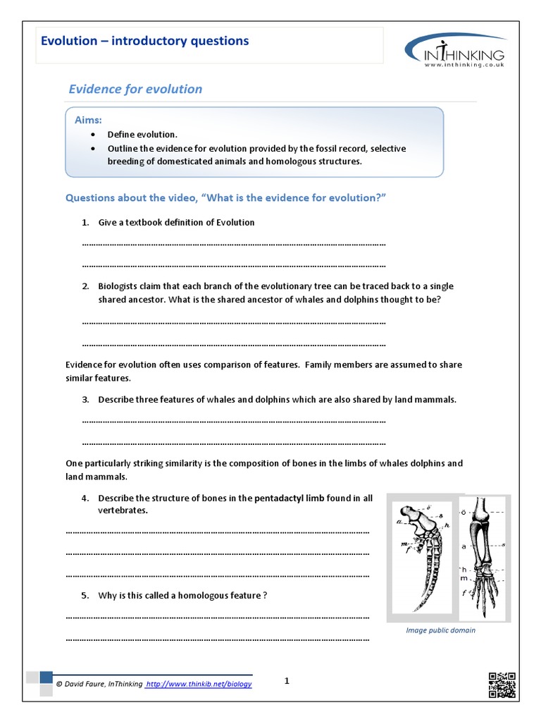 Evolution Introduc Qns Pdf Evolution Heredity