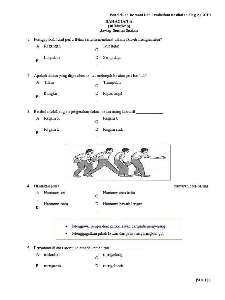 Soalan Pat PJPK Form 2 2019 | PDF