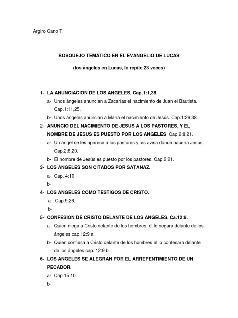Bosquejo de Lucas | PDF