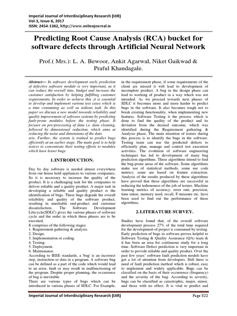 Predicting Root Cause Analysis (RCA) Bucket For | PDF | Principal ...