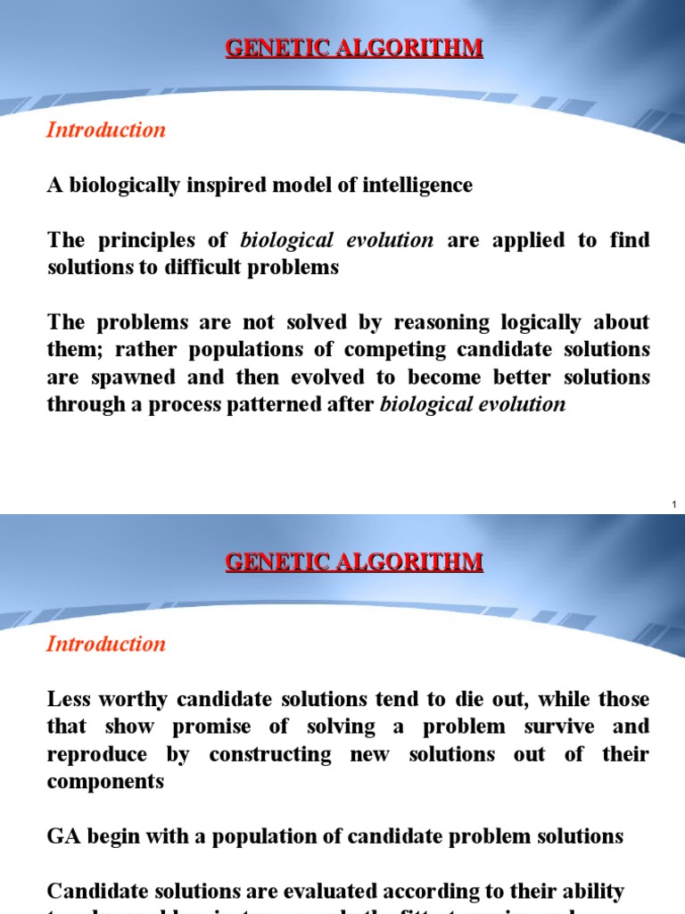 Genetic Algorithms Fundamentals - Part 1 | PDF | Genetic Algorithm ... Genetic Algorithms Fundamentals - Part 1 | PDF | Genetic Algorithm ...