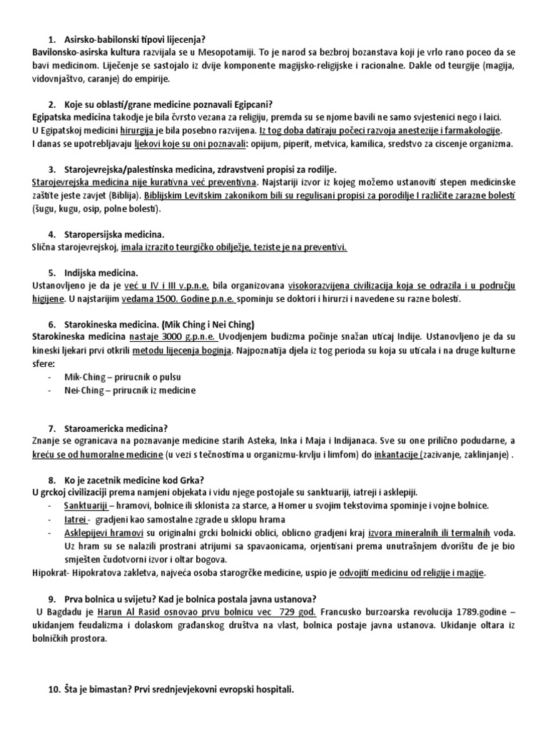 Pitanja I Odgovori Za Prvi Kolokvijum | PDF