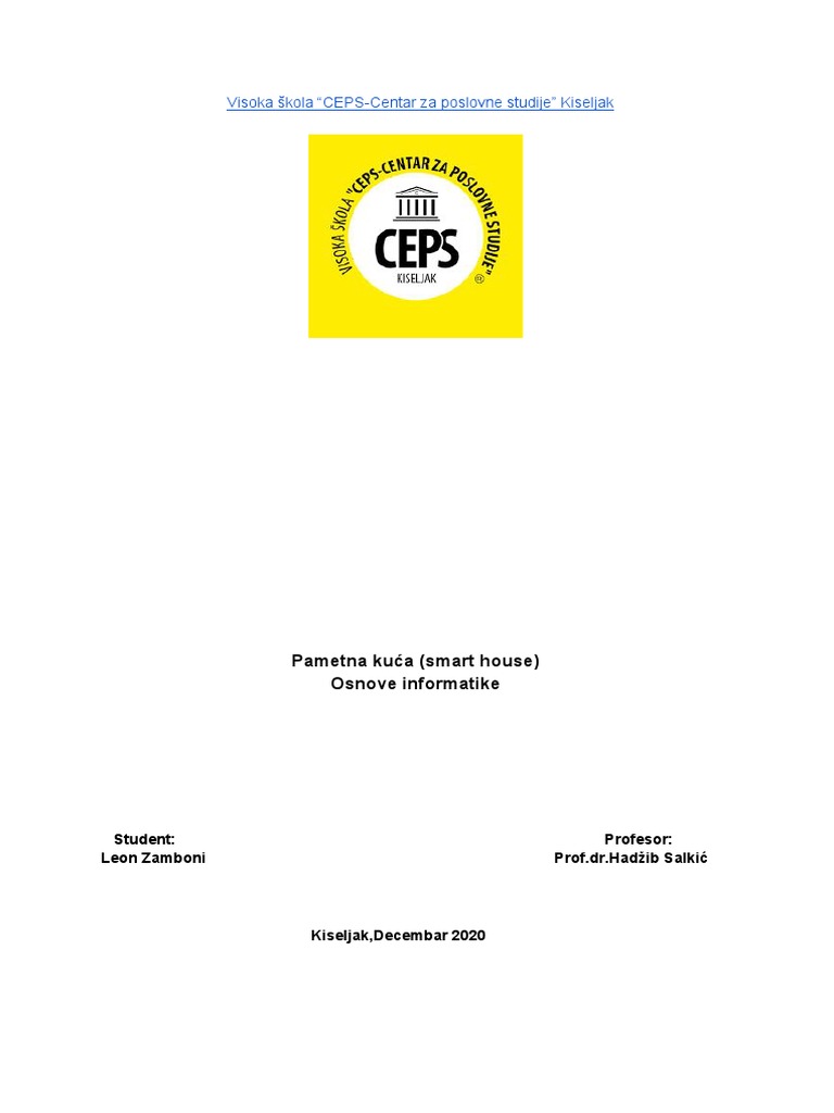 CEPS Leon Zamboni Pametna Kuca | PDF