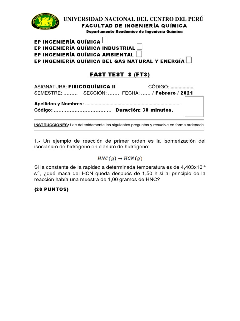 Fast Test 3 | PDF | Gases | Metrología