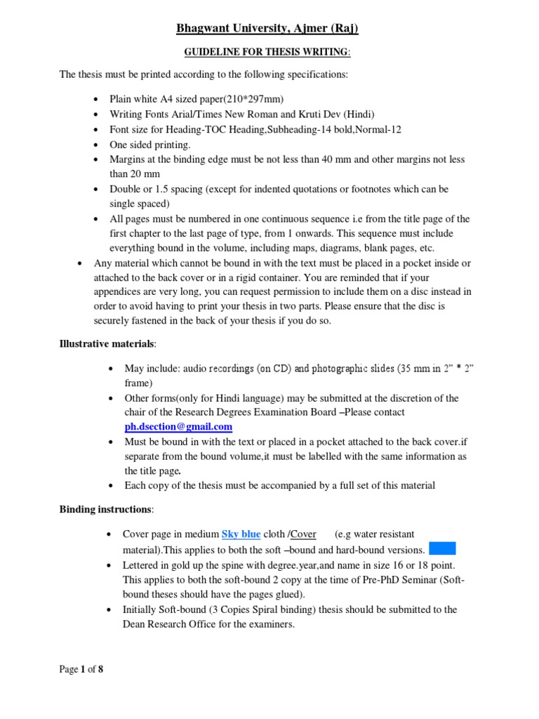 Thesis Writing Guidelines for PhD | PDF | Proofreading | Thesis