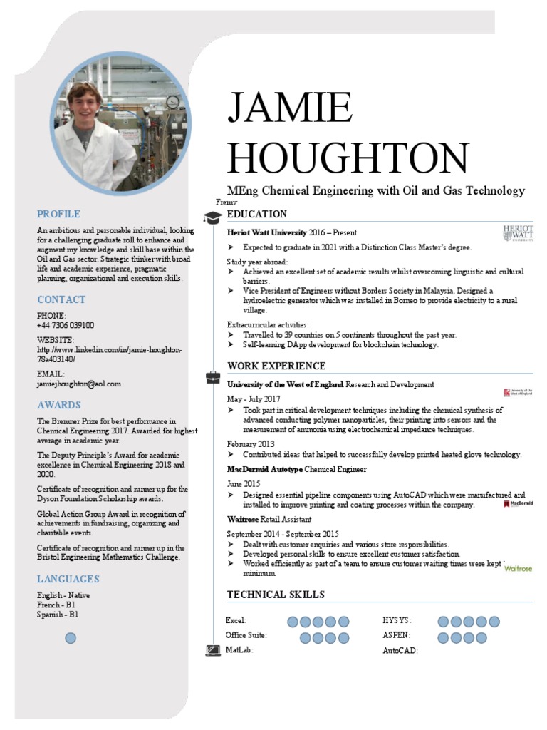 Jamie CV New | PDF | Engineering | Science