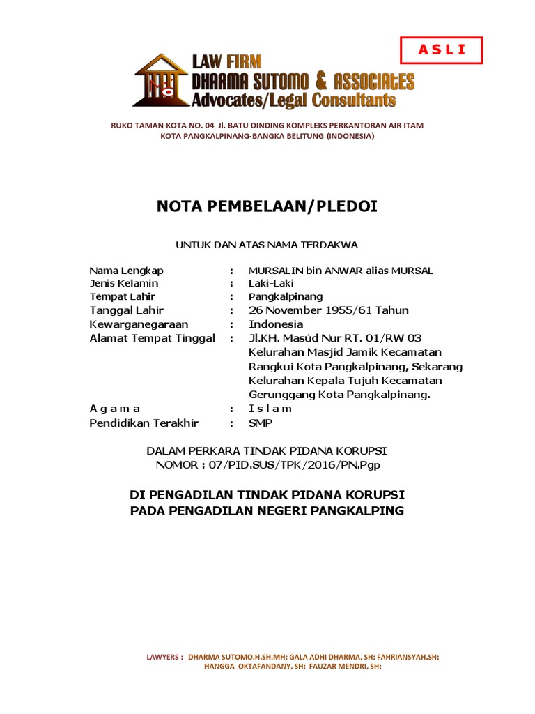 Sampul Pledoi | PDF