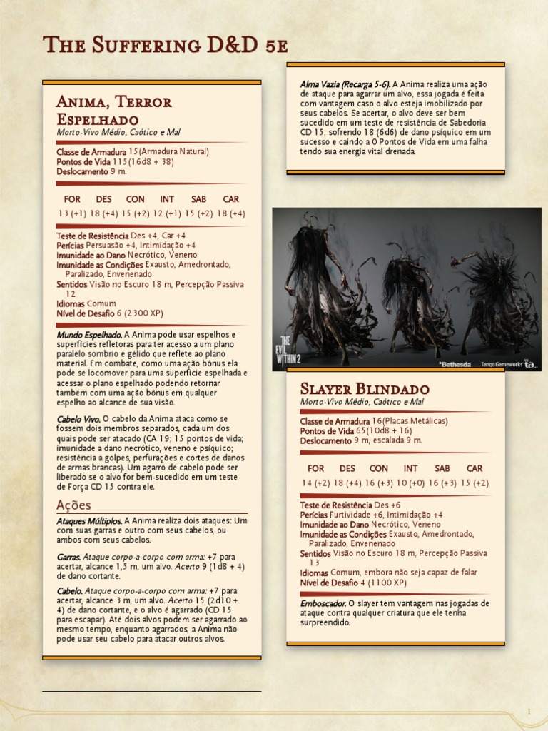 The Suffering D&D 5e | Download grátis PDF | Natureza | Armamento
