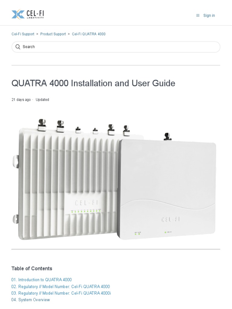 QUATRA 4000 Installation and User Guide | PDF | Antenna (Radio ...