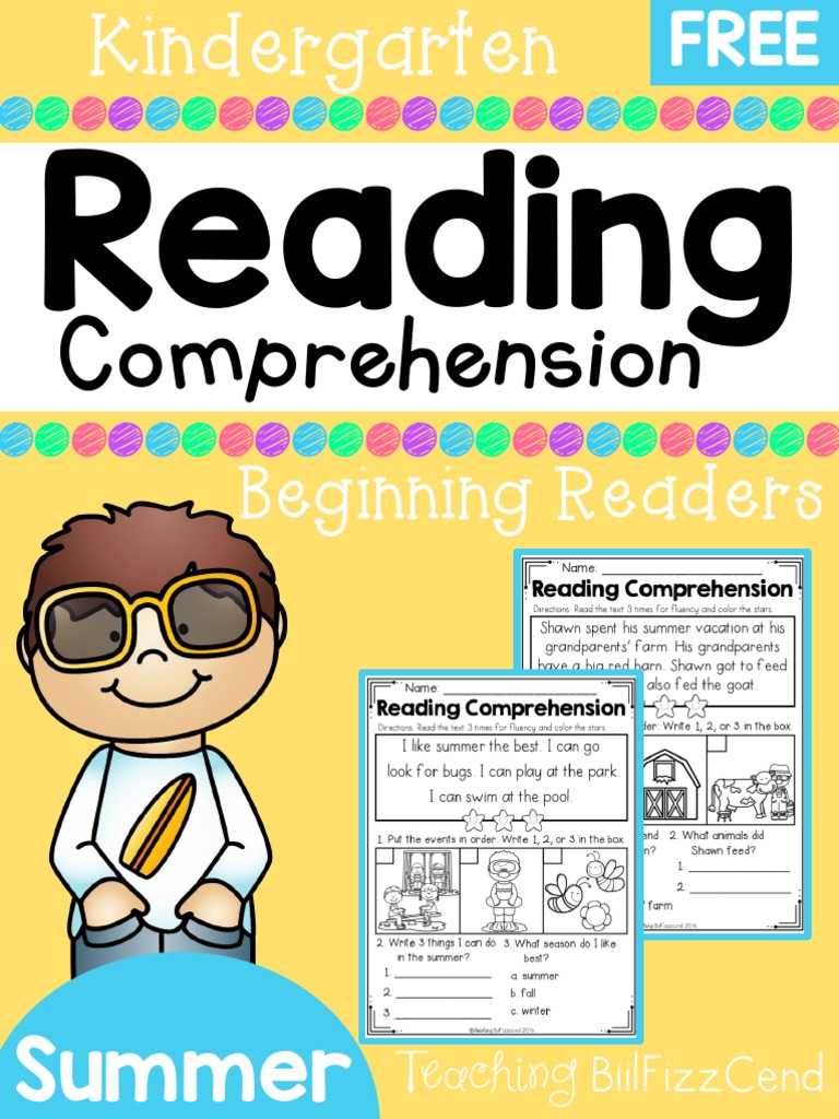 Free Kindergarten Reading Comprehension Summer Edition | PDF | Applied ...