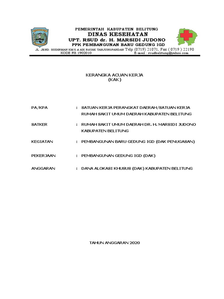 KAK PEMBANGUNAN GEDUNG IGD Rev | PDF