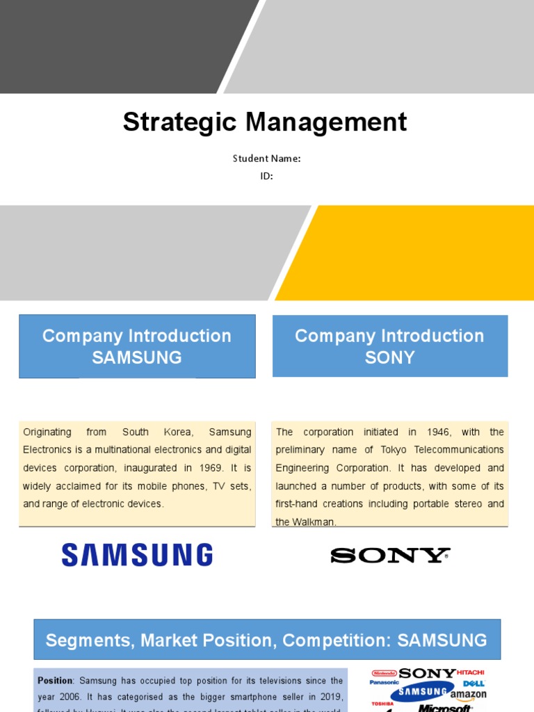 Strategic Management Sony Samsung | PDF | Samsung Electronics | Sony