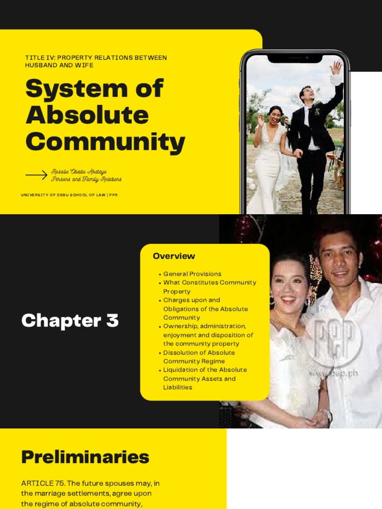 System of Absolute Community | PDF | Annulment | Insolvency