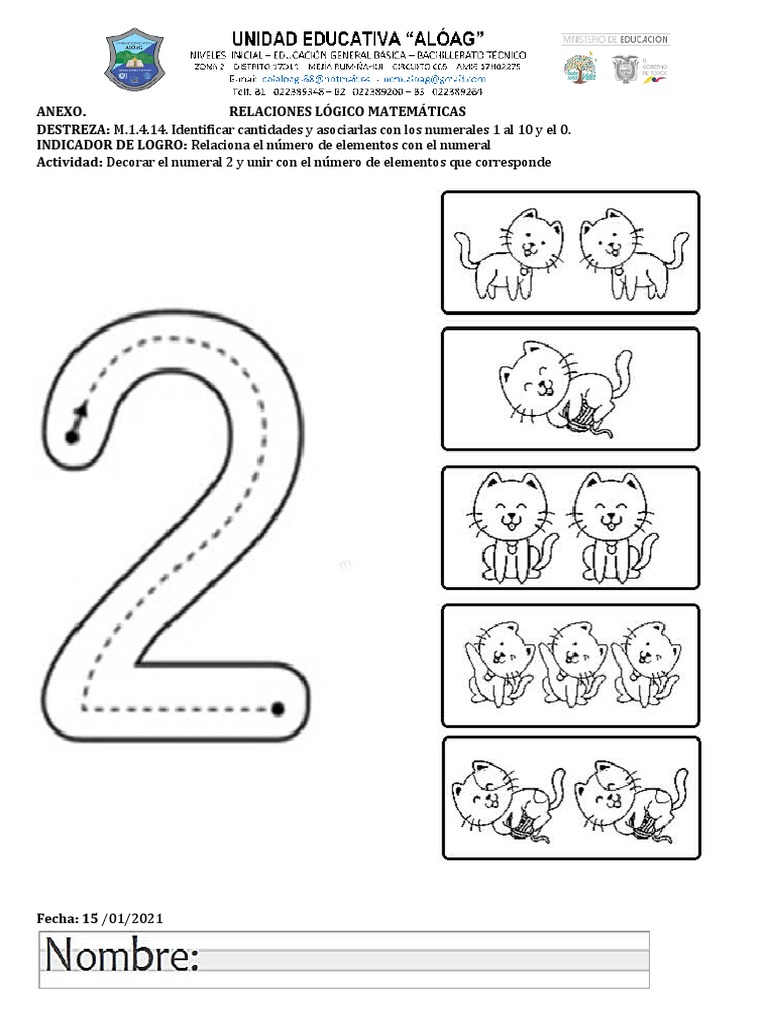 Hojas De Trabajo De Números Y Cantidades Los Números 1, 2, 3 Hojas