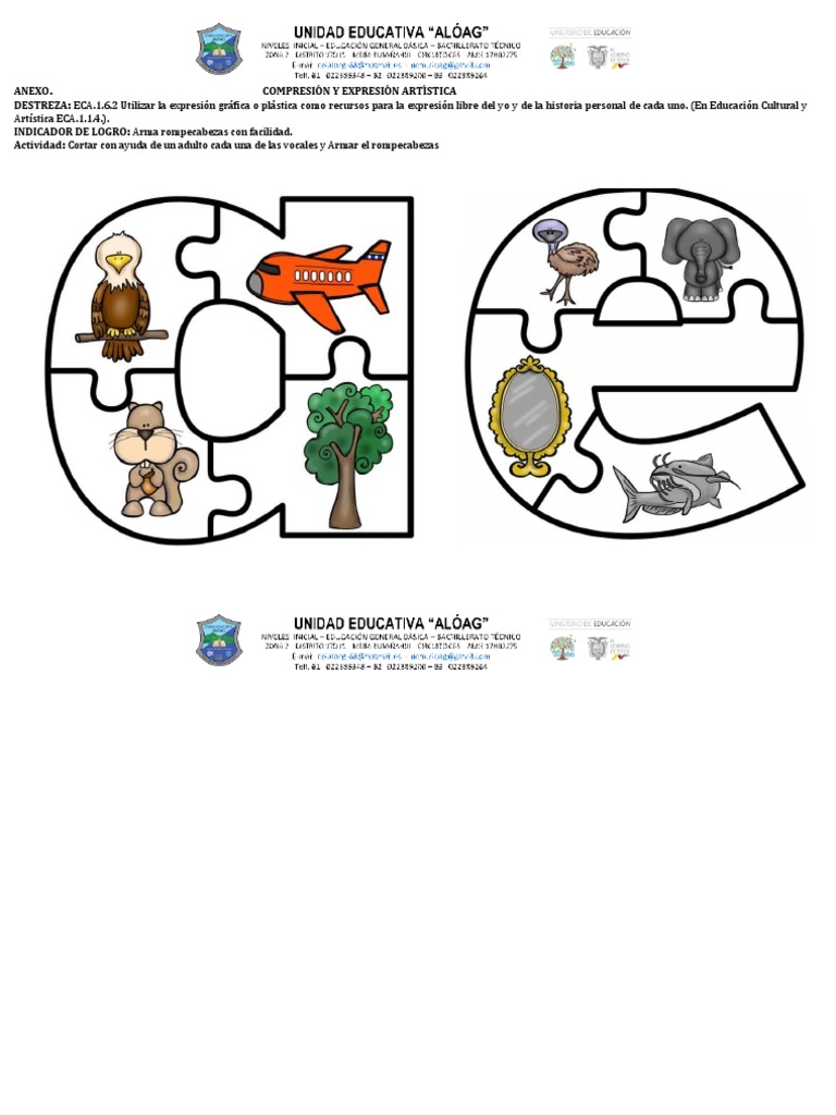 Rompecabezas Vocales A-E | PDF