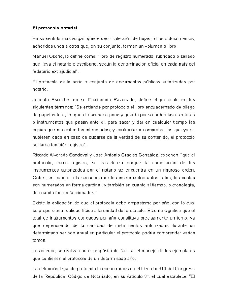 Protocolo Notarial en Guatemala: Definición y Función | PDF | Ley común ...
