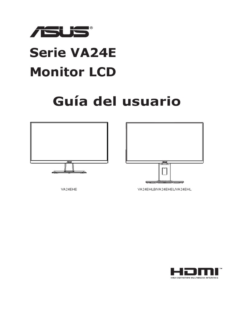 Manual ASUS - VA24E - Spanish | PDF | Hdmi | Monitor de computadora