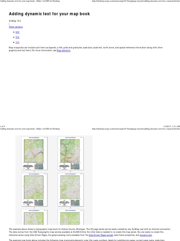 Adding Dynamic Text For Your Map Book-Help - ArcGIS For Desktop | PDF | Arc Gis | Page Layout