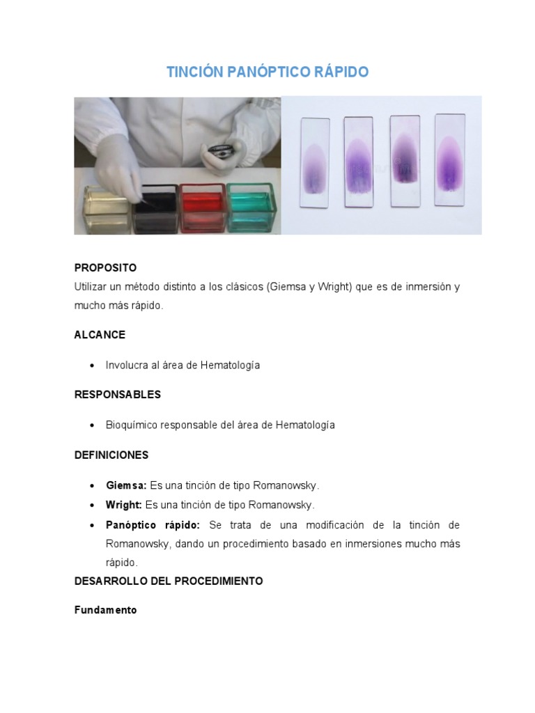 TINCIÓN PANÓPTICO RÁPIDO POE | PDF | Tinción | Science