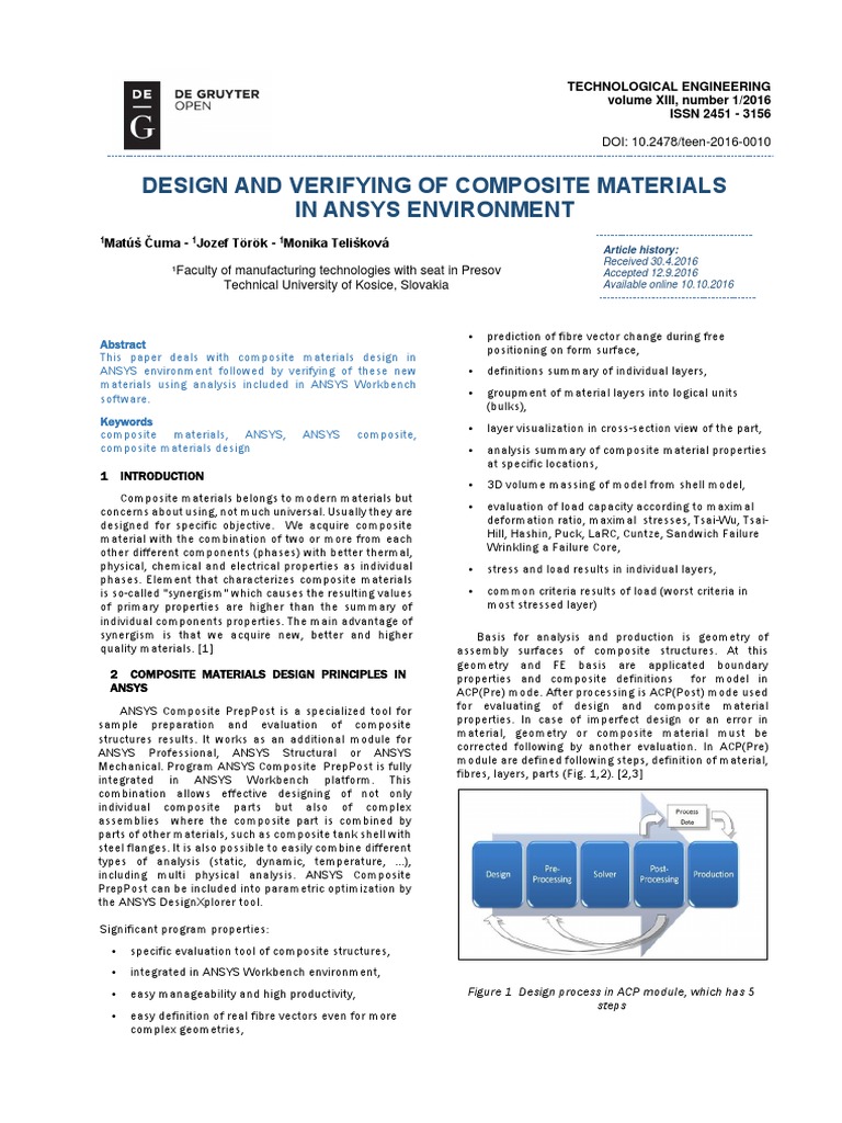 (24513156 - Technological Engineering) Design and Verifying of Composite Materials in ANSYS ...