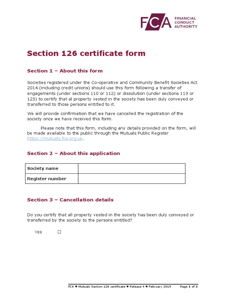 Section 126 Certificate Form | PDF | Business
