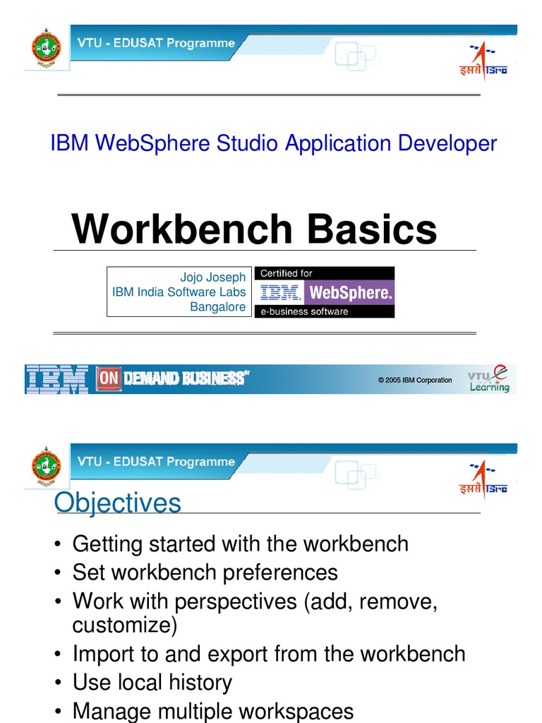 Workbench Basics: Ibm Websphere Studio Application Developer | PDF ...