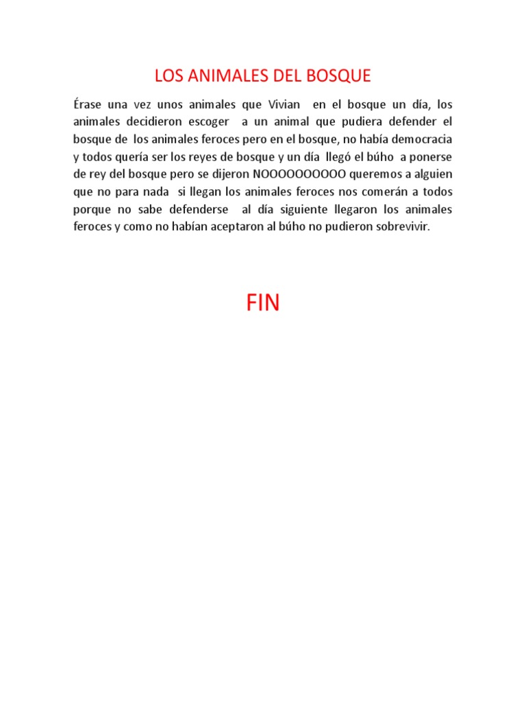 Los Animales Del Bosque | PDF