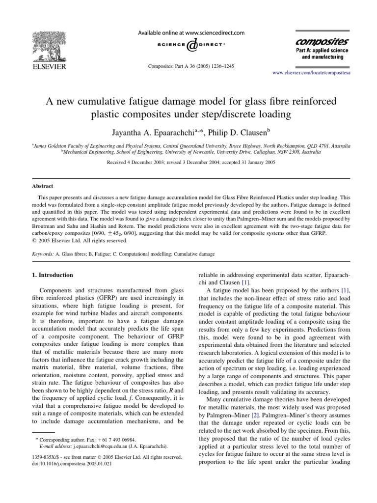 A New Cumulative Fatigue Damage Model For Glass Fibre Reinforced ...