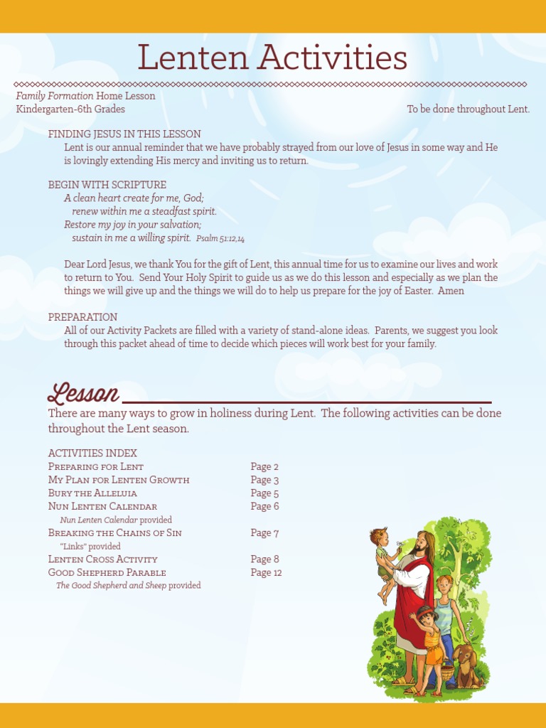 Lenten Activities - Home Lesson | PDF | Lent | Fasting