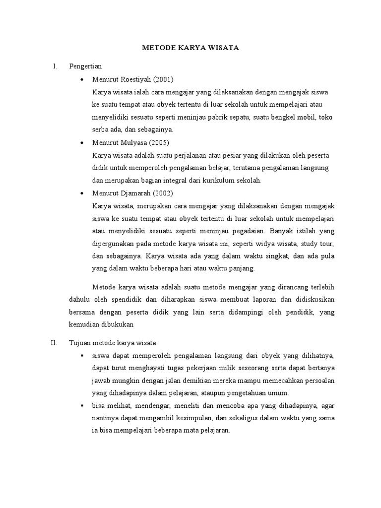 Metode Karya Wisata | PDF