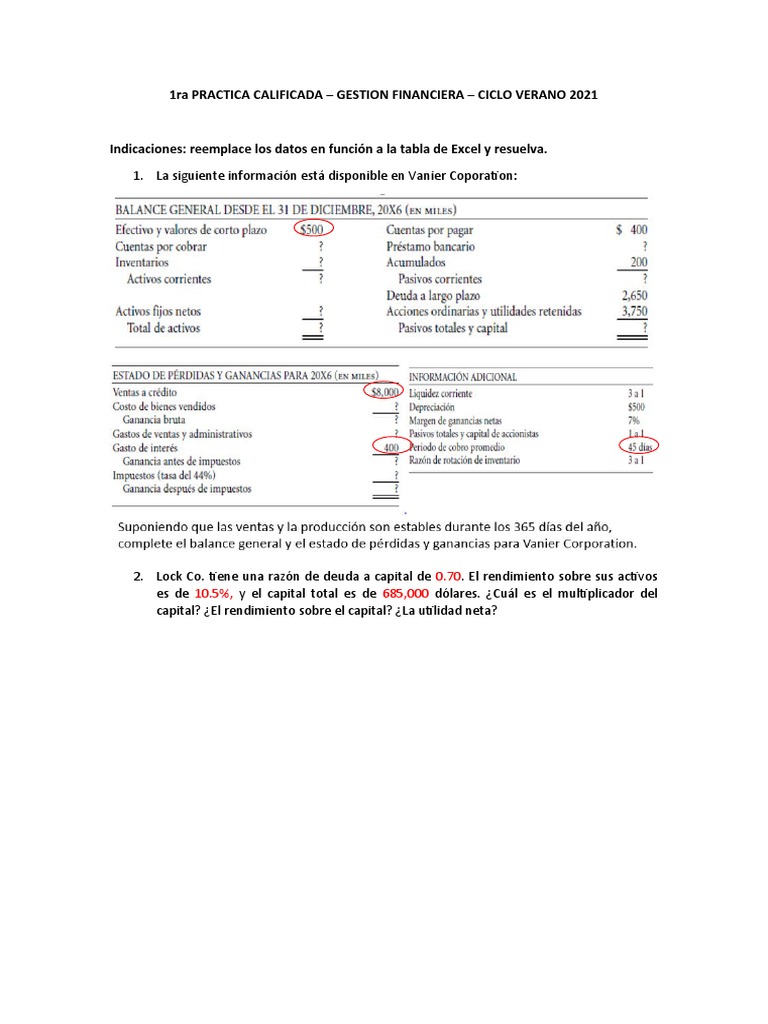 1ra Practica Calificada | PDF